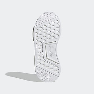 adidas Originals unisex child Nmd_r1 Sneaker, White/White/Grey, 1.5 Little Kid US