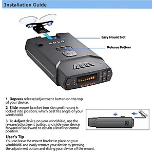 Ramtech Car Windshield Mount with Suction Cup Holder for Radar Laser Detector, Compatible with Escort Solo S2 S3 S4 4 5 RD-5110 / Redline, WMLD