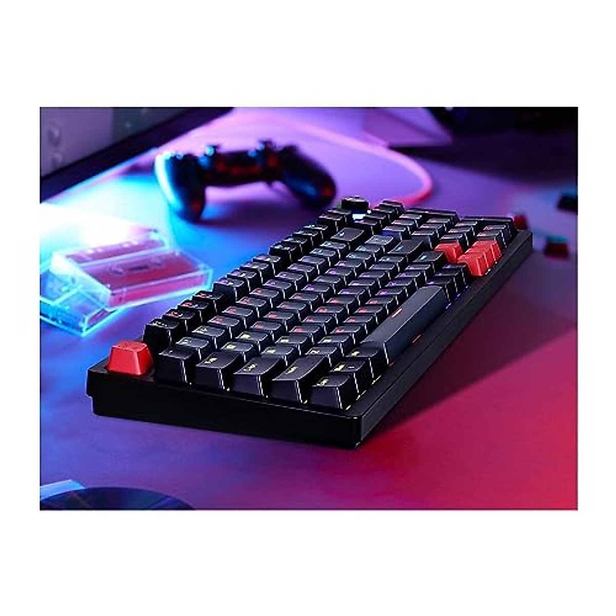SAMA SM68 Wireless Gaming Mechanical Keyboard Type C 2.4G Bluetooth Third Mode Keyboard 68 Keys RGB Multifunctional PC Keyboard for Windows/MAC Purple