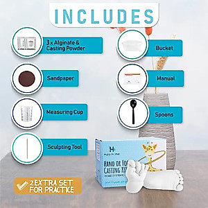 Hula Home Baby Keepsake Hands Casting Kit | Plaster Hand Molding Kit for Infant Hand & Foot Mold | Hand Mold Sculpture Kit for Newborns, Toddlers, Babies | Baby Gifts