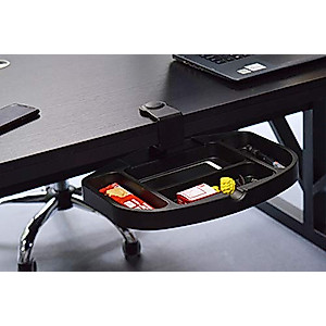 ApexDesk Clamp-On Under Desk 360-Degree Swivel Drawer - Perfect Office Storage Accessory For Your Existing Standing Desk (Clamp-On Desk Drawer - Black)