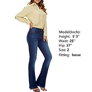 VIPONES Bell Bottom Jeans for Women High Waisted Flare Jean Bootcut Stretch Skinny Wide Leg Denim Pants(109,Size 4)