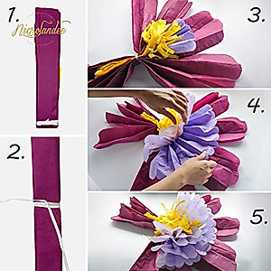 Nicrolandee 24'' 6 Pack/Set Large Tissue Paper Flowers Handcrafted Giant Paper Flowers for Wedding Backdrop Archway Decoration, Birthday, Mexican Fiesta Party, Outdoor Decorations