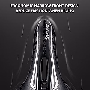 IPOW Mountain Bike Seat 7’’, Comfortable MTB Bike Seat for Men and Women, Bicycle Saddle Replacement Padded with Soft High Density Memory Foam