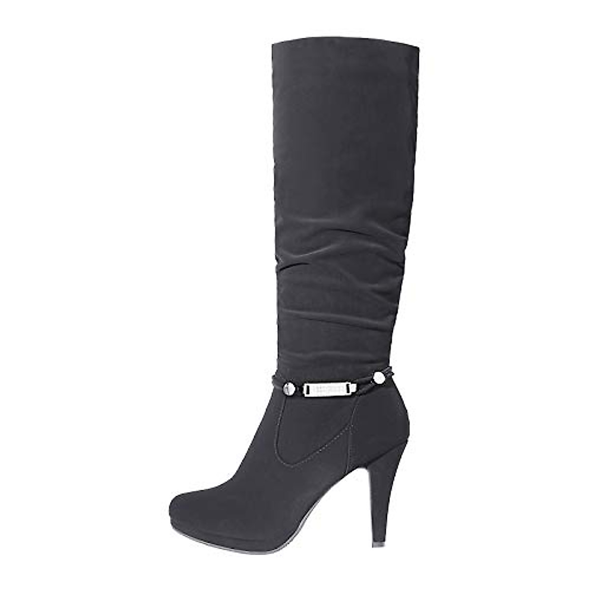 DREAM PAIRS Women's Sarah Navy New Knee High Platform Heel Boots Size 7.5 M US