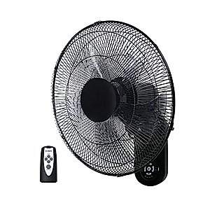 InfiniPower 18″ Blade Wall Mount Fan with Remote Control, 5 Blades Adjustable 3 Speed Wall Mount Fan for Indoor, Home, Office and College Dorm Use