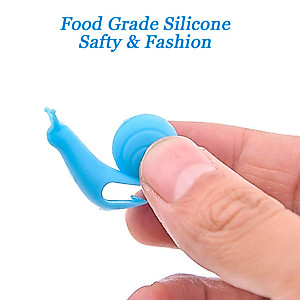 15 Pcs Snail Shape Silicone Tea Bag Holder with 2 Pcs Stainless Steel Tea Bag Squeezer Sugar Tongs, SourceTon Mug Candy Colors Tea Bag Holder Drink Marks & Tea Bag Tongs Strainer Grip