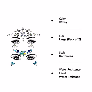 Stars Moon Face Gems Jewels Stick on Face Makeup Eyes Gems Crystal Rhinestones Sticker Gift for Women Accessories Costume Temporary Tattoos