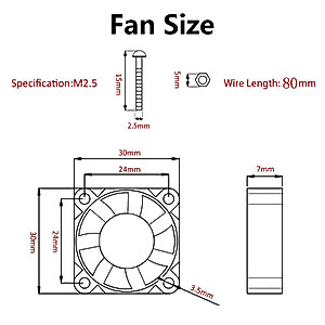 Aokin for Raspberry Pi Cooling Fan DC 5V/3.3V Brushless CPU Cooling Fan with Screws for Raspberry Pi 4 B, Pi 3 B+, Pi 3 B, Pi 2 B, Pi 1 B+, RetroFlag NESPI Case, etc, 1 Pack