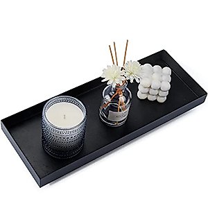 Aglary Rectangle Black Matte Metal Tray, Suit for Candle Holder, Vanity Decor Projects, Bathroom Toilet Tank Tray, Perfume or Jewelry Storage, and Coffee Table Centerpiece