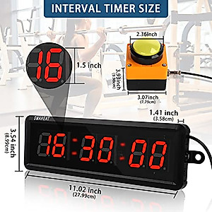 SMAHEAT Fitness Timer with Stopwatch Button, Suitable for School/exam/Home Exercise/Gym/Gym SMAHEAT Electronic Fitness Timer (1.5 inch six-Digit All-red)