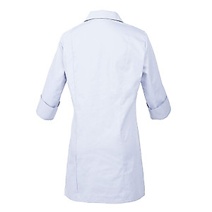 TAILOR'S Embroidered Women's 3/4 Sleeve Lab Coat Personalized with Your Text White