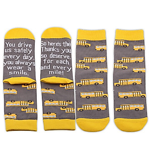 MBMSO 2 Pair School Bus Driver Socks School Bus Driver Appreciation Gifts Thank You Gifts School Bus Monitor Gifts Bus Driver Socks (2 Pair School Bus Driver Socks)