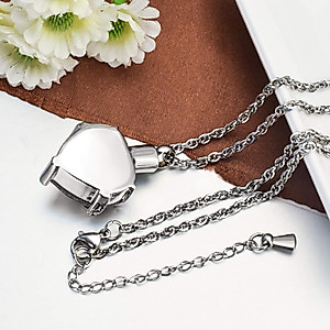 XIUDA Crystal Urn Necklace for Human Ashes Heart Birthstone Memorial Cremation Jewelry Ash Necklace for Women