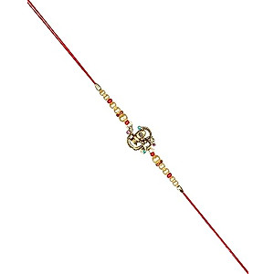 CHERKRAFT Rakhi Thread for Brother Men/Boy - Designer Rakhi with OM Symbol for Rakshabandhan (Pack of 1) (Design 3)