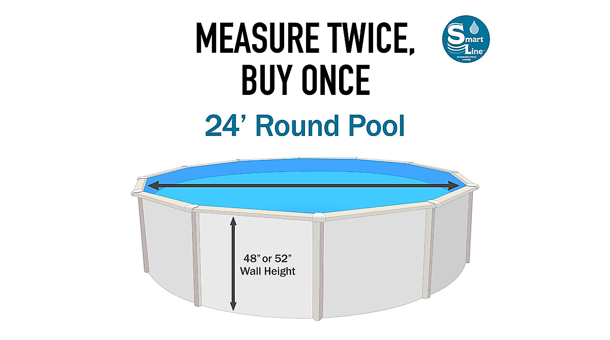 Smartline 24ft Solid Blue Pool Liner - Durable & Affordable