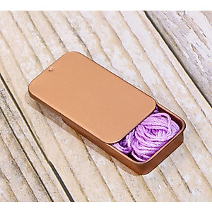 Mini Skater 2.4"x1.3"x0.43" Extra Small Metal Slide Top Tin Containers Sliding Cover Push-Pull Tin Box Portable Slide Cover Storage Box for Jewelry Cosmetic Organizer(Rose Gold) (8)