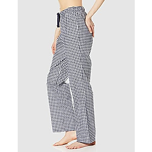 Amazon Essentials Women's Poplin Sleep Pant, Black Gingham, Medium