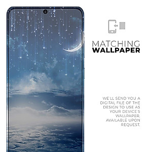 DesignSkinz Vivid Blue Falling Stars in The Night Sky Protective Vinyl Decal Wrap Skin Cover Compatible with The Samsung Galaxy S20 (Screen Trim & Back Glass Skin)