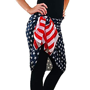 Shimmer Anna Shine USA American Flag Patriotic Scarf (Red White and Blue)