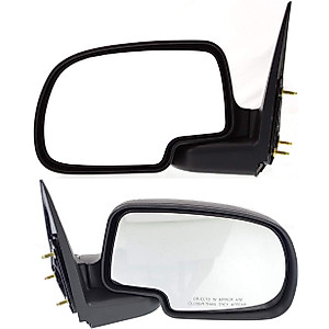 Kool Vue Left & Right Manual Non-Heated Door Mirrors Compatible With Chevrolet Silverado 1500 1999-2006 Without Blind Spot Feature Chrome Pair Extended Cab & Standard Cab