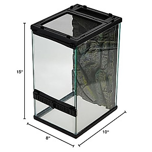 Zilla Front Opening Terrarium - 8" x 10" x 15",Black