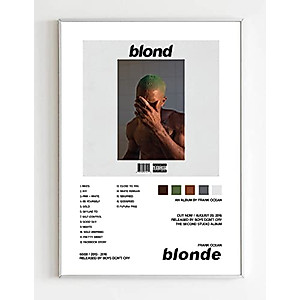 Frank Ocean/Blond Album Cover Poster Print With Track List and Color Tiles - 11" x 17" inches Ready to Frame - Wall Art (1)