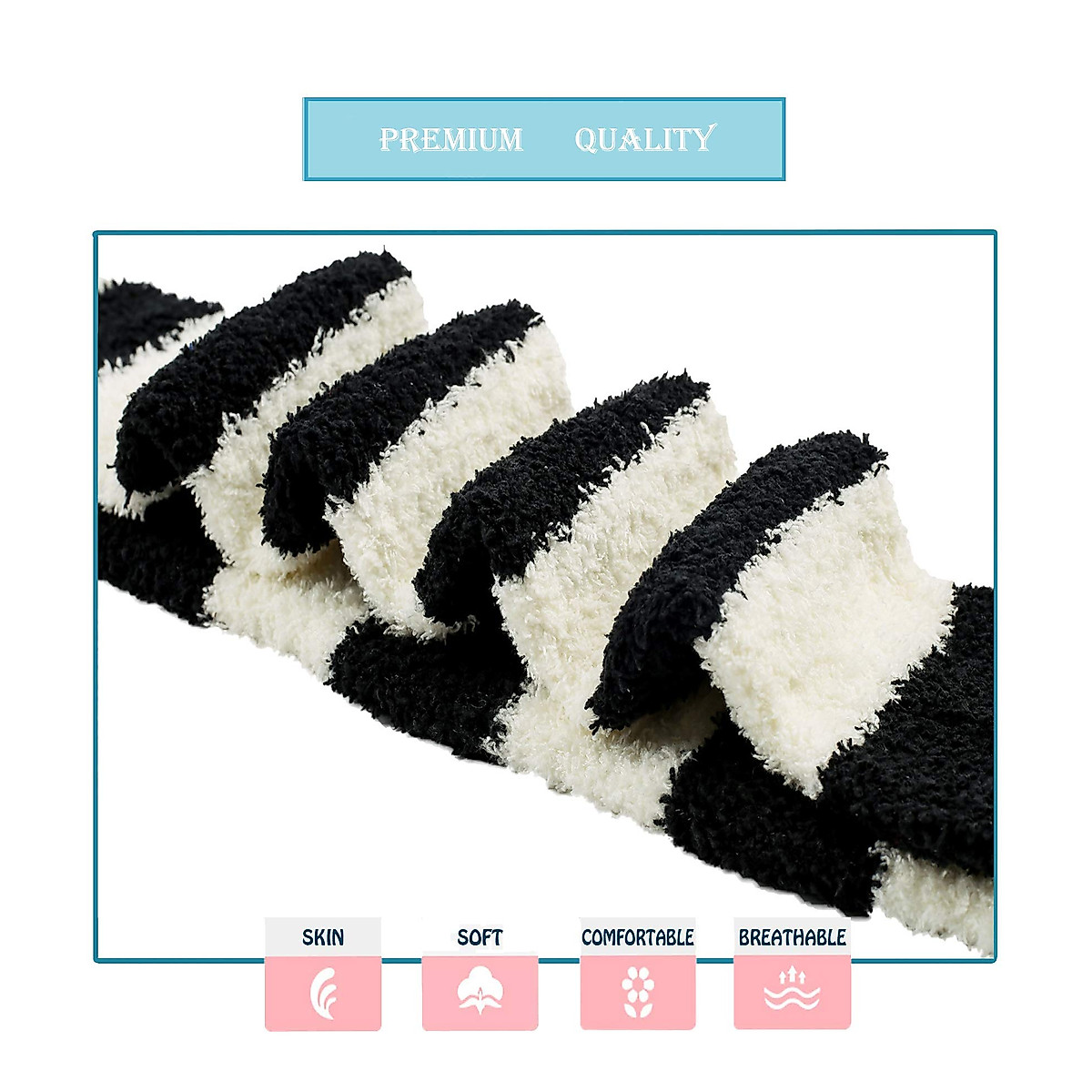 Wander G Womens Over Knee High Fuzzy Socks Cute Cartoon Thigh High Stockings Warm Stripe Leg Warmers