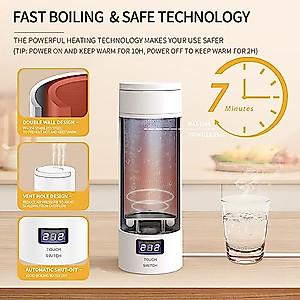 Travel Electric Kettle Small Portable Tea Coffee Kettle Hot Water Boiler, Haspsso Mini Water Kettle 304 Stainless Steel with 1 Handy Cup Bag, 4 Temperature Control, Auto Shut Off & Boil Dry Protection