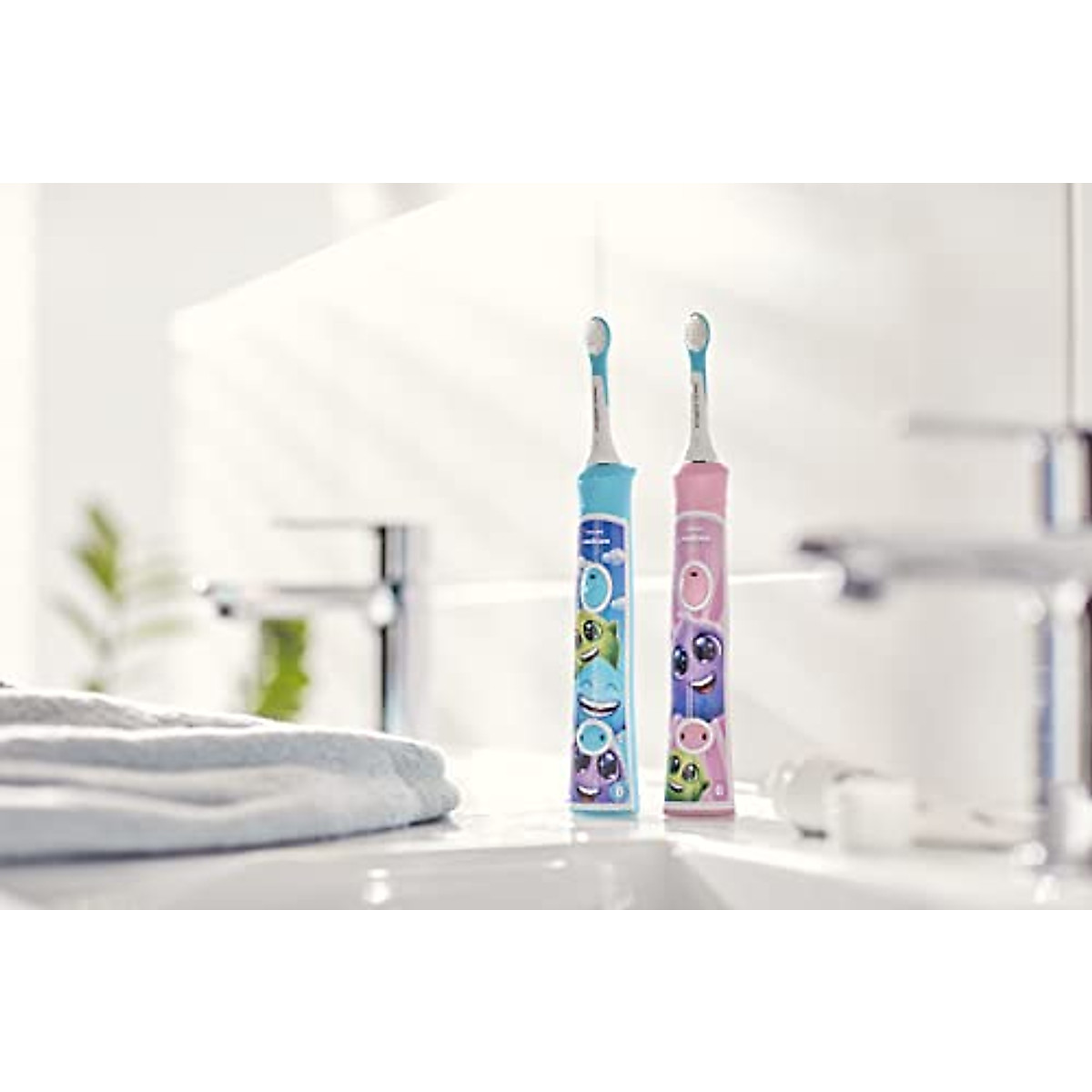 Philips Sonicare for Kids 3+ Bluetooth Connected Rechargeable Electric Power Toothbrush, Interactive for Better Brushing, Pink, HX6351/41