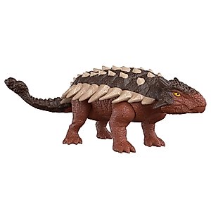 Mattel Jurassic World Dominion Roar Strikers Dinosaur Action Figure with Roaring Sound & Attack Action, Ankylosaurus Dino Toy Includes Digital Play