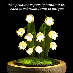 Hortsun Lily of The Valley Flower Gifts for Women Glass Lily of The Valley Flower Decor Lamp for Women Birthday Anniversary Valentine‘s Day Mother's Day Thanksgiving Christmas