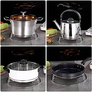 1PC Stainless Steel Pan Pot Holder Round Potholder Metal Pan Holder Rack for Milk Pot Holder Cooking Home Kitchen Restaurant