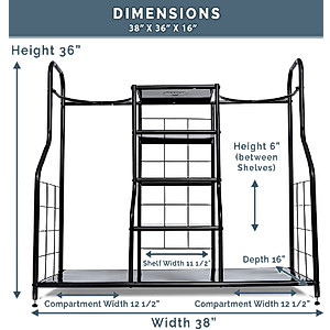 Morvat Golf Organizer Extra Large Double Metal Black Stand Perfect Way to Store & Organize Your Golfing Bags, Clubs, Balls, Gadgets, Accessories & Equipment in Shed, Basement, and Garage