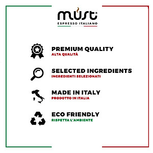 MUST, 100 Coffee Capsules in 100% Recyclable Aluminum, Cremoso Blend Intensity 6/8, 10 Packs of 10 Capsules, Compatible with Nespresso Machine, Made in Italy