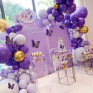 PartyWoo Purple Balloons, 120 pcs 5 Inch Pearl Purple Balloons, Latex Balloons for Balloon Garland Balloon Arch as Party Decorations, Birthday Decorations, Wedding Decorations, Baby Shower Decorations