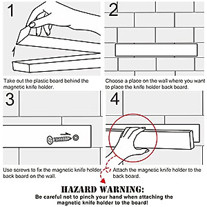 Ouddy 16 Inch Magnetic Knife Holder for Wall, Stainless Steel Knife Magnetic Strip Block Bar Rack Use as Kitchen Knife Holder, Knife Strip, Magnetic Tool Organizer, Art Supply Organizer & Home Organizer