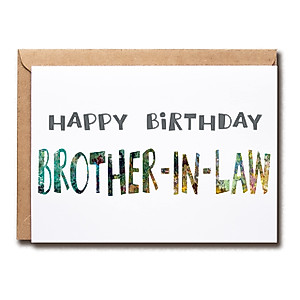 EruditeGifts Happy Birthday Brother-In-Law Card, 5 x 7 inches, Multicolor