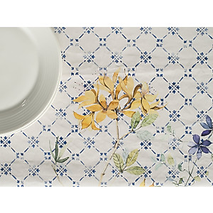 Maison d' Hermine Tablecloths 100% Cotton 60"x120" Decorative Rectangle Tablecloth Washable Table Cover, Holiday Dinner, Wedding, Baby Shower & Dining, Faience - Spring/Summer