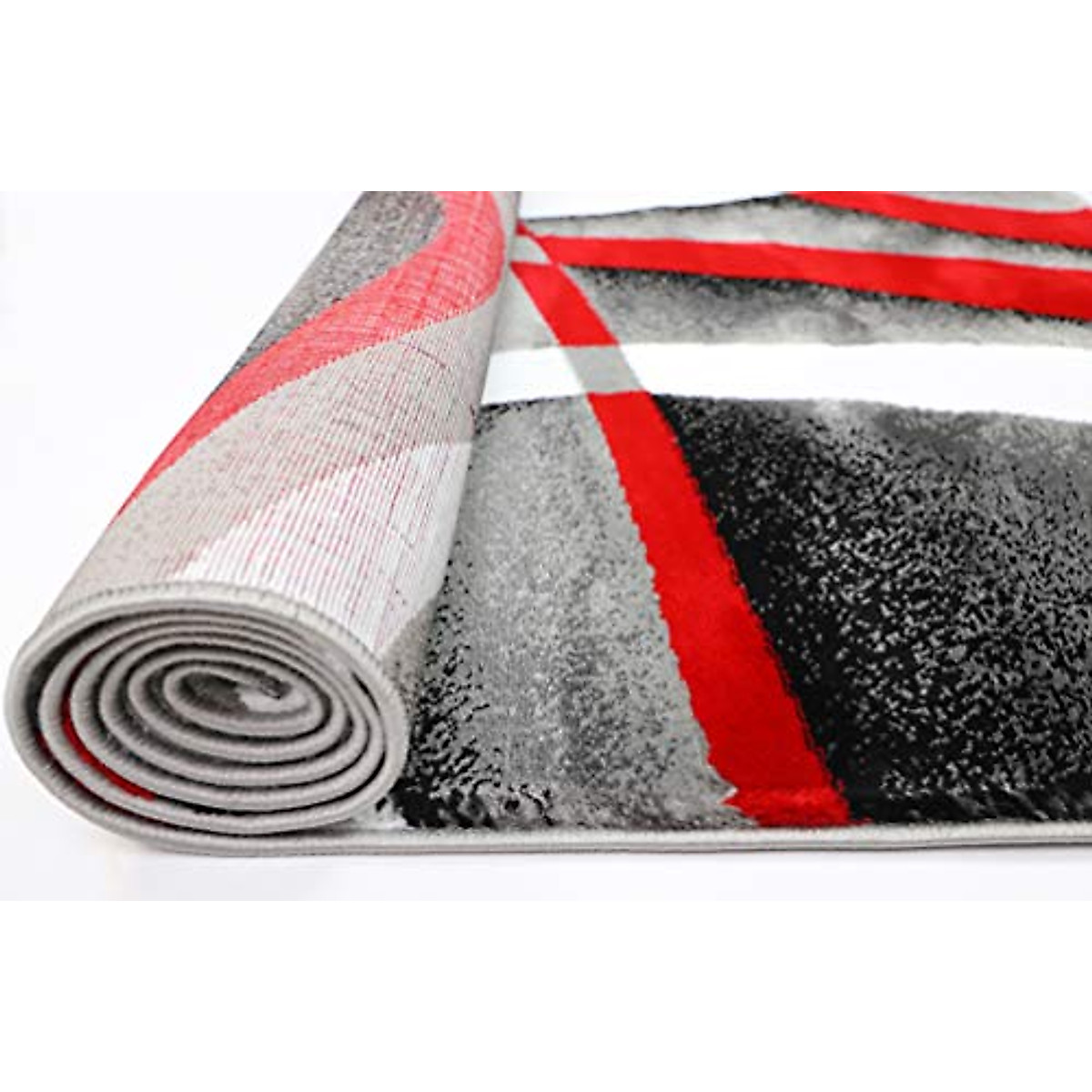 GLORY RUGS Modern Area Rug 8x10 Red Swirls Carpet Bedroom Living Room Contemporary Dining Accent Sevilla Collection 4816A