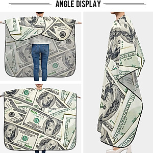 visesunny Professional Barber Cape Dollar All Print Polyester Hair Cutting Salon Cape Apron Water and Stain Resistant Shaving Cloth Beard Shaving Bib Hairdressing Cape Anti-Static Haircut