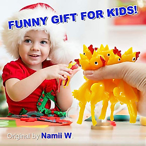Namii W Slingshot Chicken Rubber Chicken Flick Chicken Flying Chicken Flingers Stress Gag Toys, Rubber Chicken Slingshot Funny Christmas Stuffers Easter Chicks Novelty Gifts for Kids (Yellow 30 Pcs)
