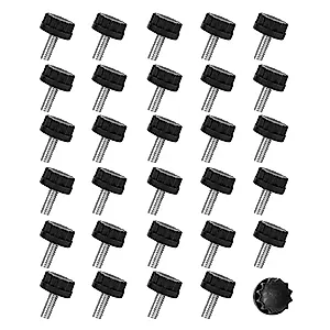 1/4" UNC Thread Adjustable Furniture Levelers - 30 PCS Screw on Leveling Feet - Galvanized Steel Furniture Feet for Table, Chair, Patio and Outdoor Furniture Legs