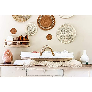 Original Cotton Rope Baby Changing Basket with Foam Pad & Organic Cover, Moses Basket, Changing Table Topper by Coastfully Yours | Farmhouse Nursery Decor | Boho Nursery Decor