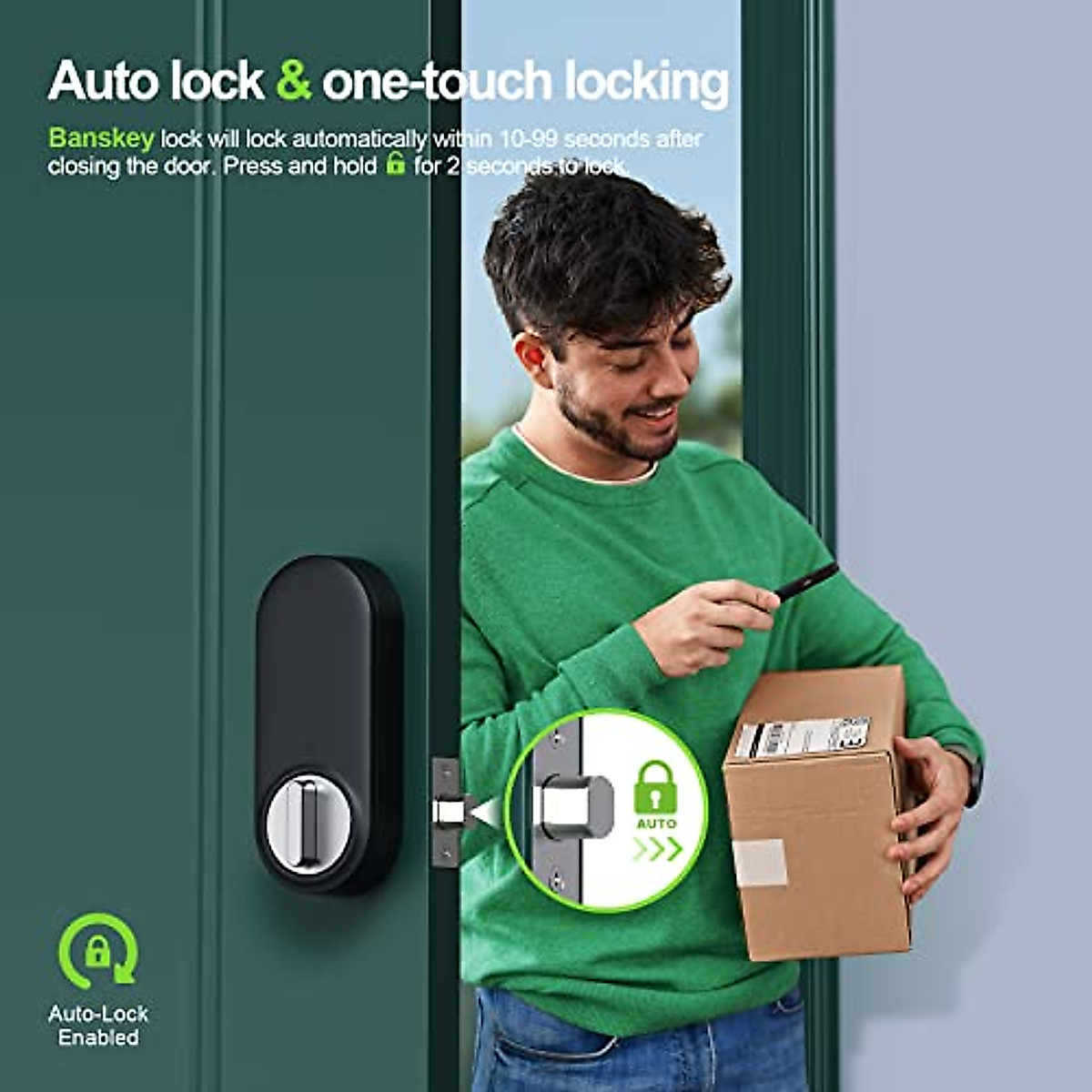 Fingerprint Keyless Entry Door Lock: Banskey Fingerprint Door Lock, Smart Locks for Front Door, Smart Door Lock, Combination Lock, Keypad Deadbolt Lock, Door Lock with Keypad, Digital Door Lock
