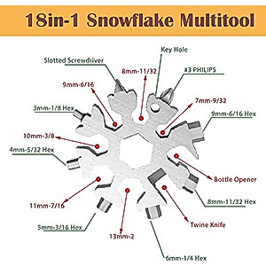 Ruin 18-in-1 Snowflake Multi-tool and 20-in-1 Snowflake Multi-tool ,6 Pack Portable Stainless Steel Snowflake Multitool for Outdoor Travel Camping Adventure Wrench Bottle Opener