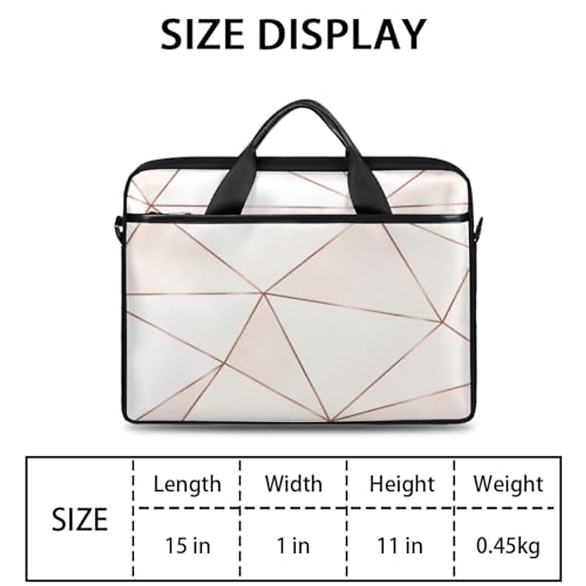 Geometric Brick Laptop Computer Bag Waterproof Shoulder Messenger Bag 13-15 inch Durable Laptop Tote Bag with Shoulder Strap Handle Lightweight Crossbody Briefcase