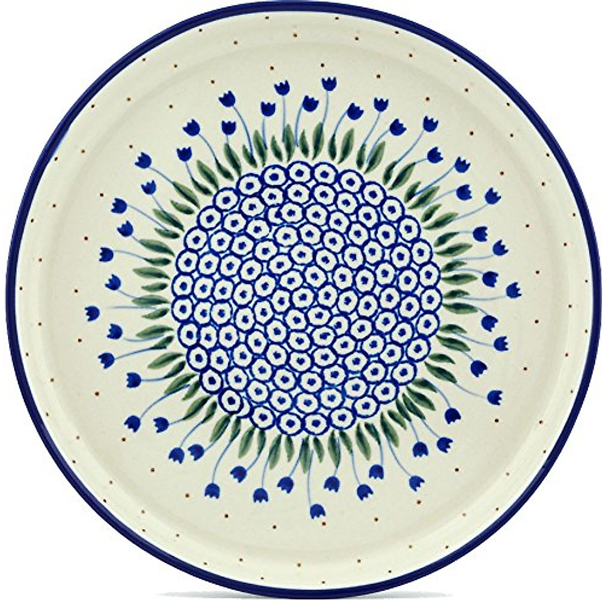 Polish Pottery Cookie Platter 10-inch Water Tulip