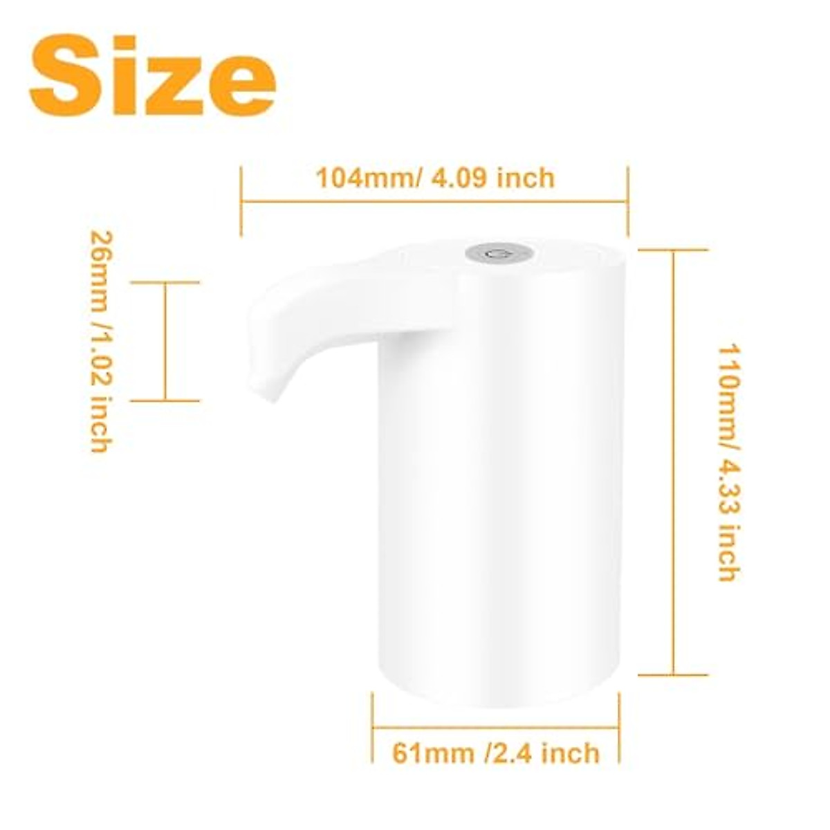 MJIYA Water Dispenser for 5 Gallon Bottle - Safe and Durable Electric Pump with Universal Compatibility - Convenient USB Charging Battery - Easy to Use and Portable - for Home, Camping, and Office