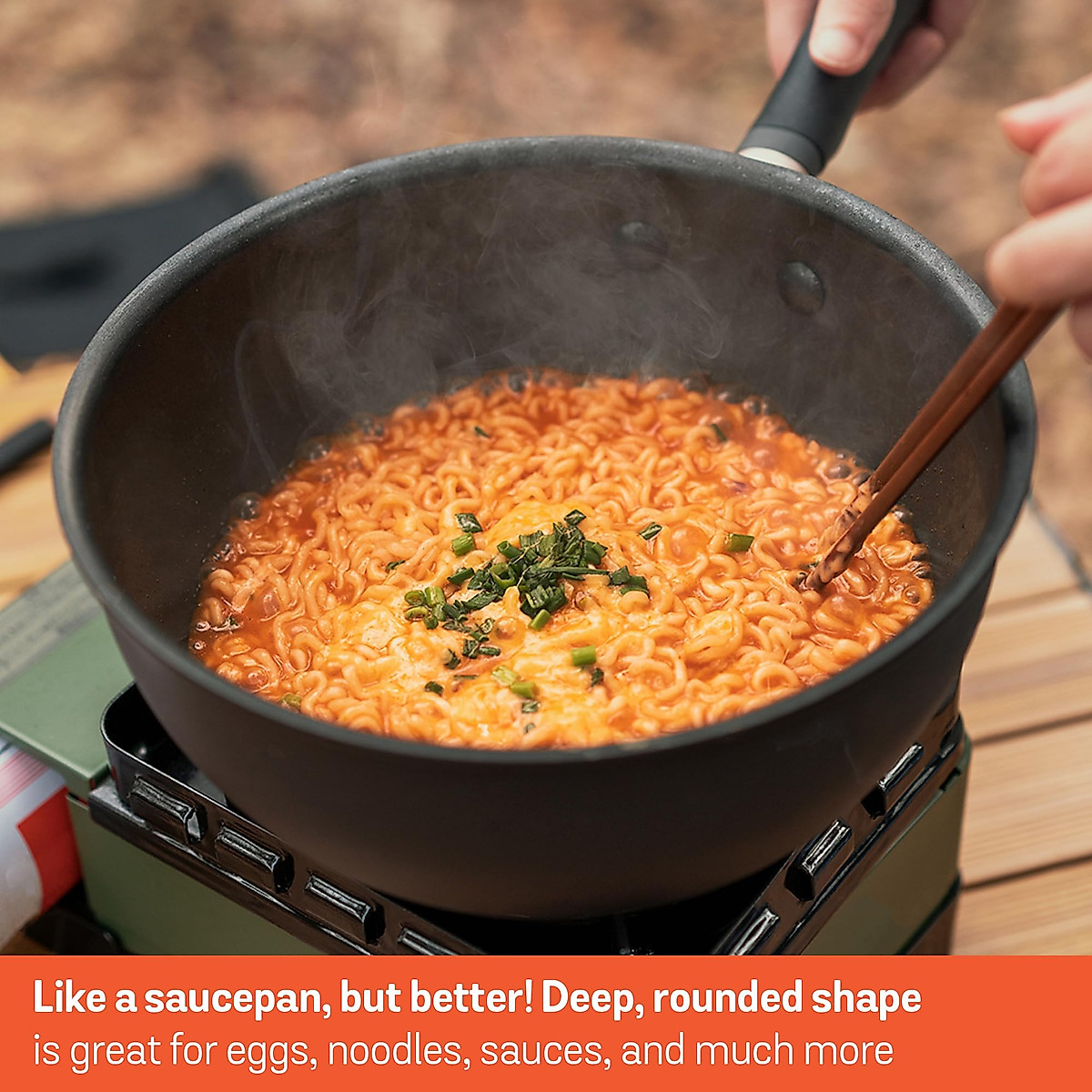 Meyer Accent Series Hard Anodized Nonstick Sauce Pan/Saucepan/Saucier, 3 Quart, Matte Black